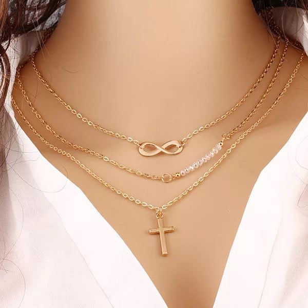 Gold Plated Triple Layered Infinity Pendant – Nayaara