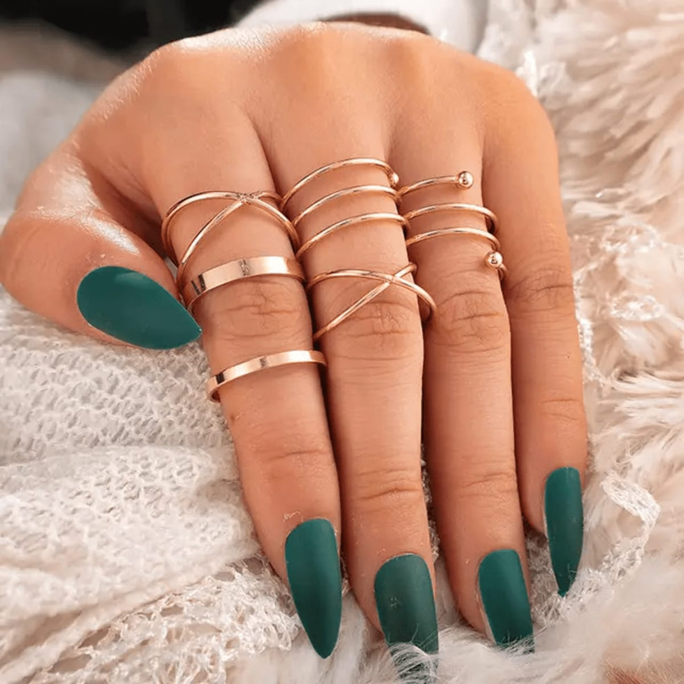 Model 119 Set of 6 Rings Trending Korean rings – Nayaara